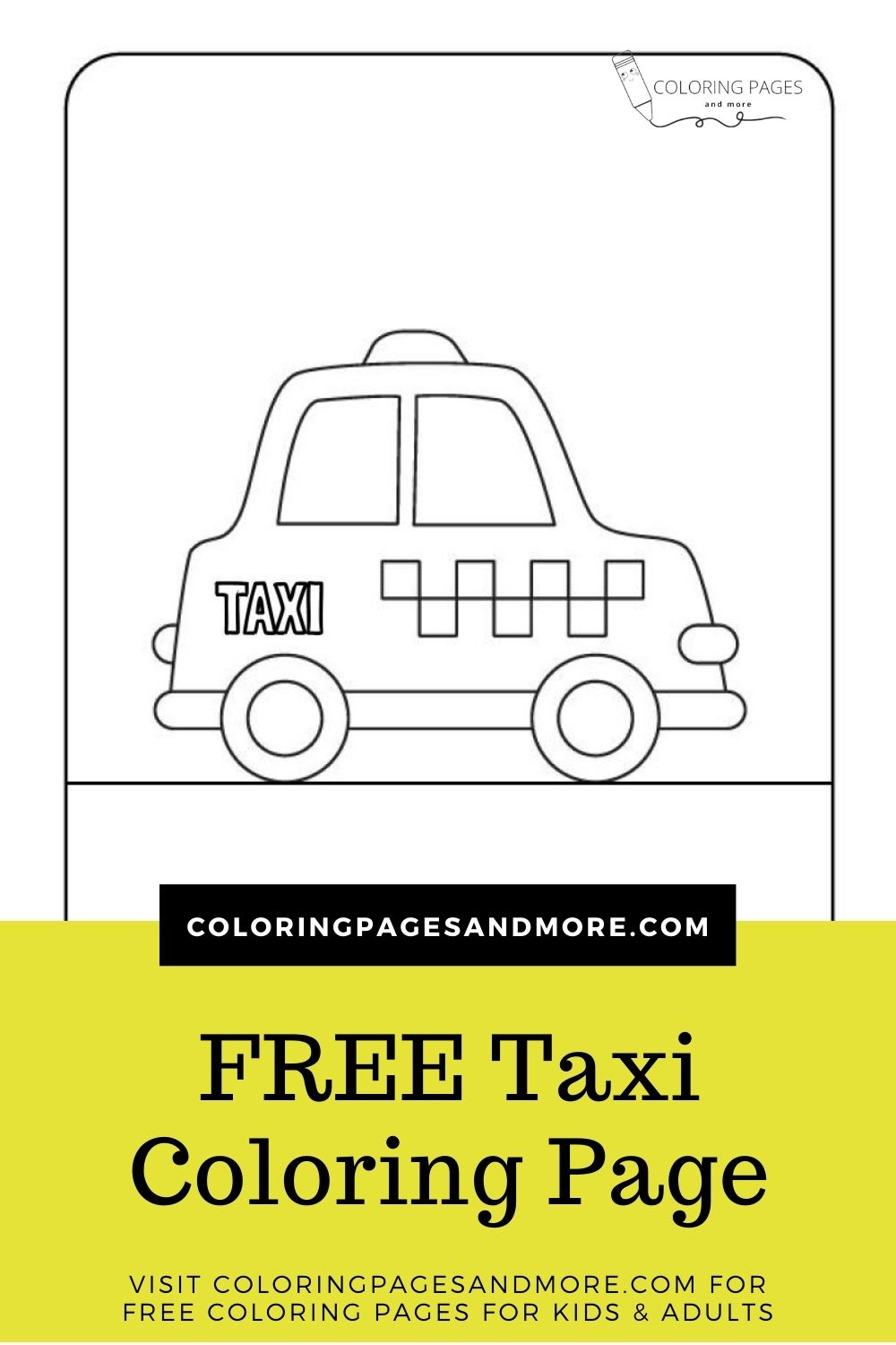 Free Taxi Coloring Page - Coloring Pages and More