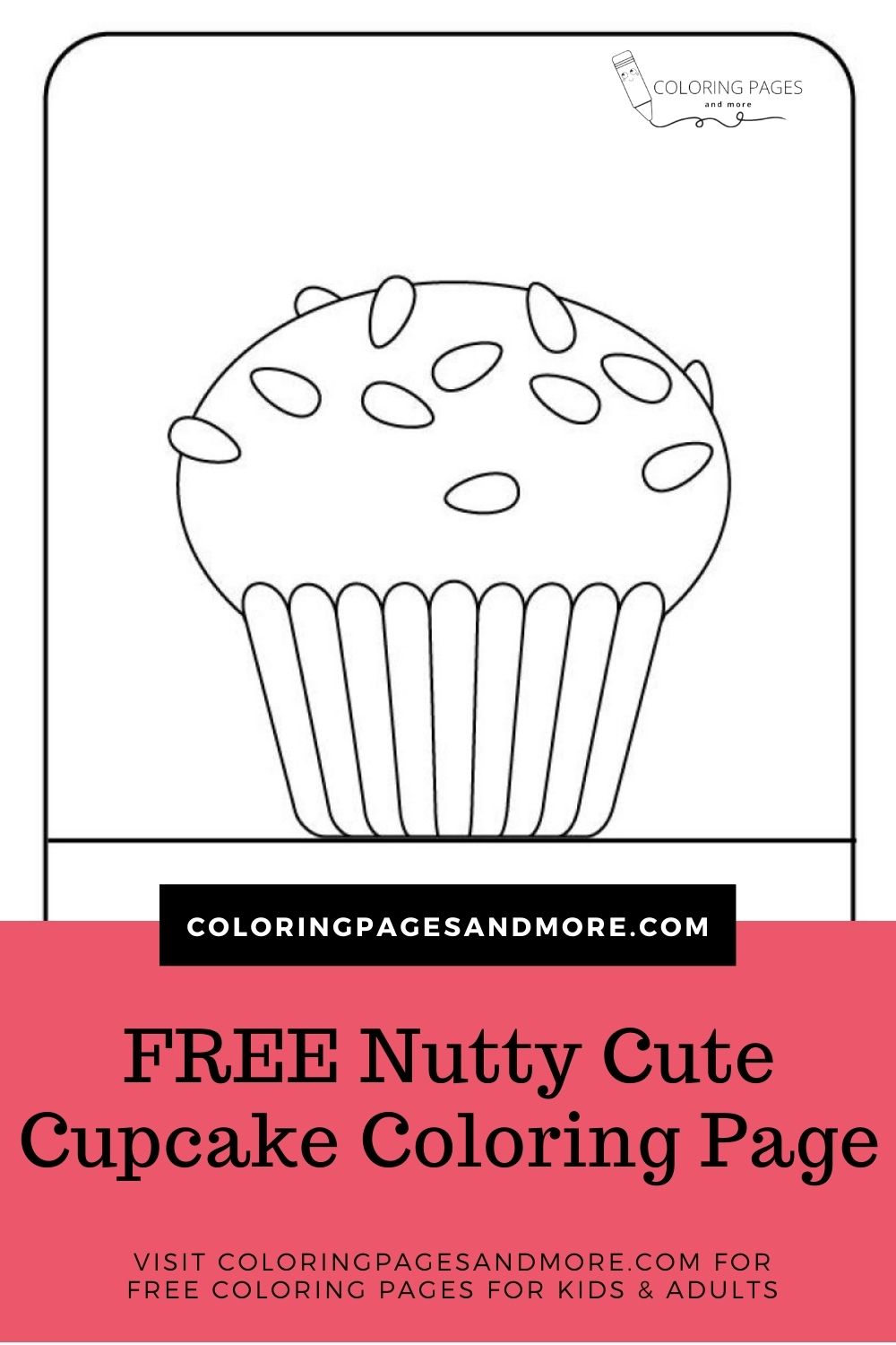 Nutty Cute Cupcake Coloring Page - Coloring Pages and More