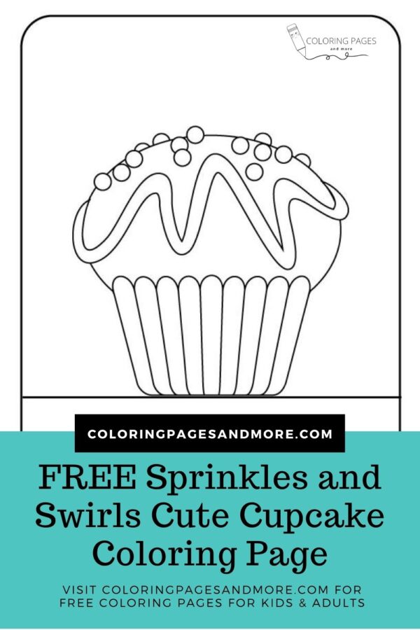 Free Sprinkles and Swirls Cute Cupcake Coloring Page