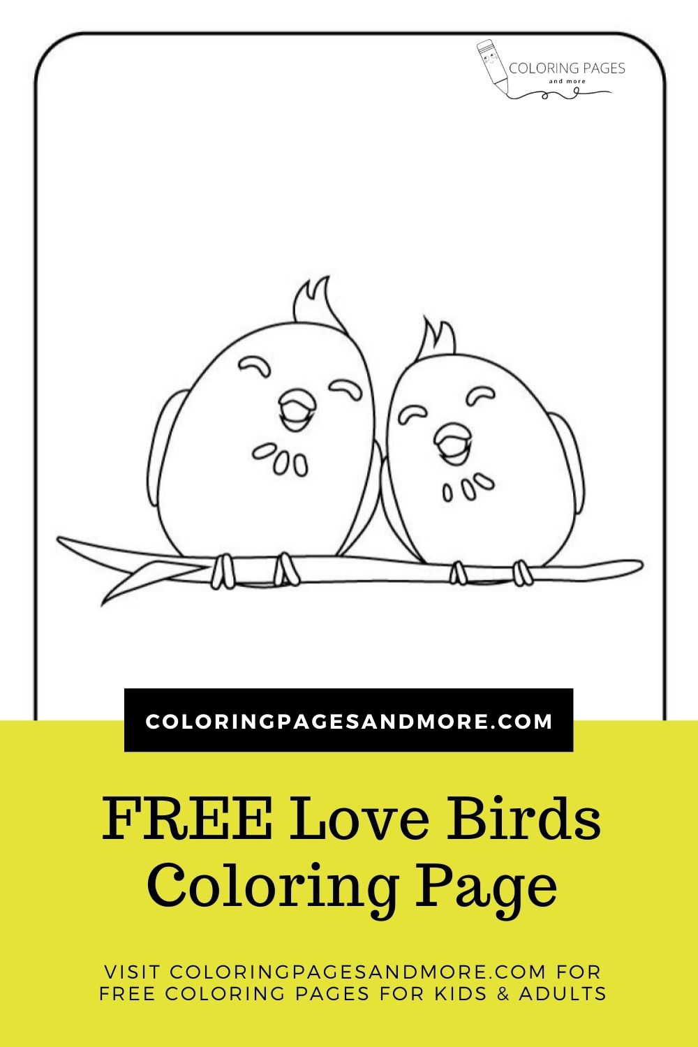 Love Birds Coloring Page - Coloring Pages and More