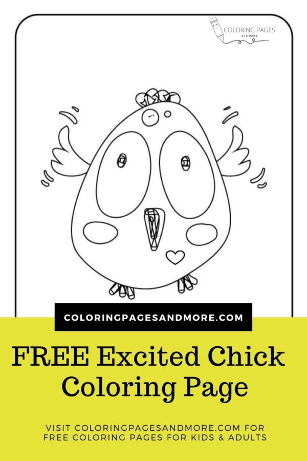 Free Excited Chick Coloring Page - Coloring Pages and More