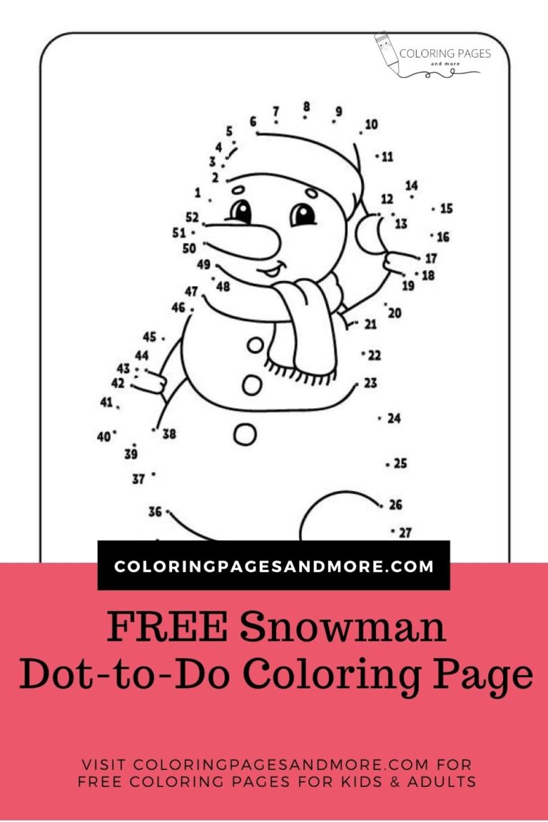 Snowman Dot-to-Dot Coloring Page - Coloring Pages and More