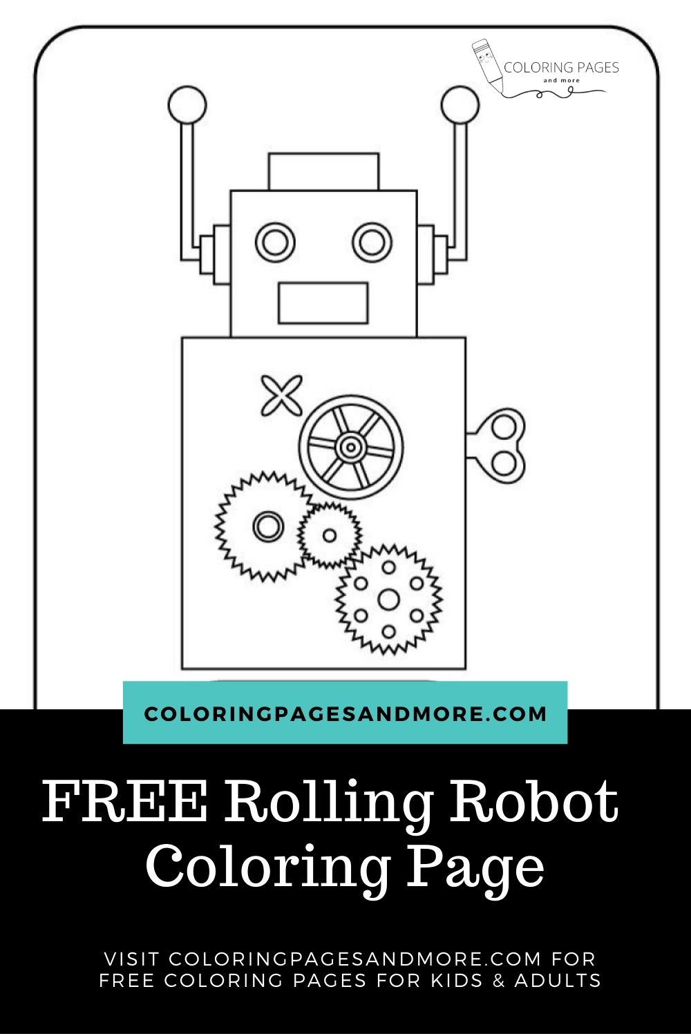 Rolling Robot Coloring Page - Coloring Pages and More