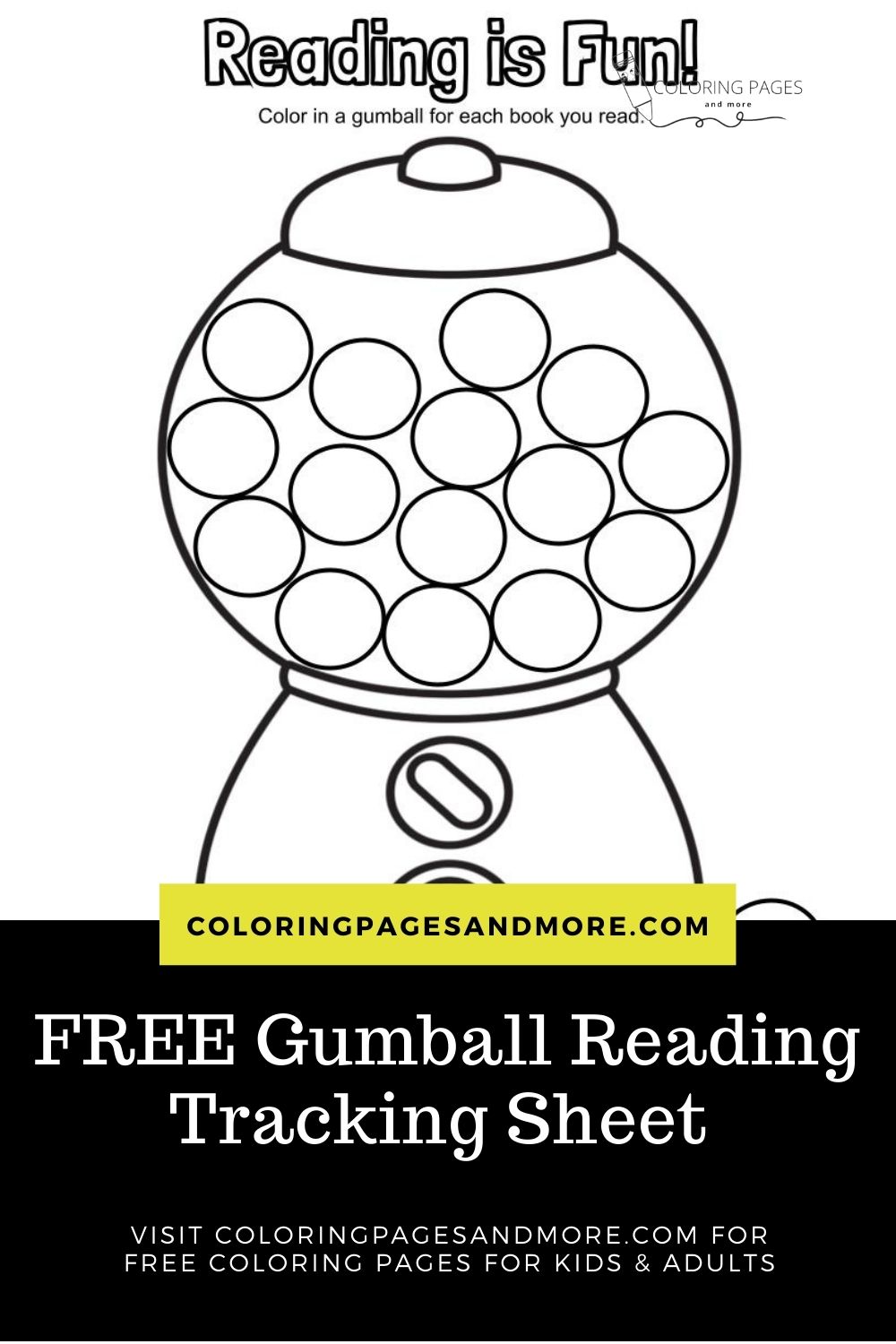 Gumball Reading Tracking Sheet - Coloring Pages and More