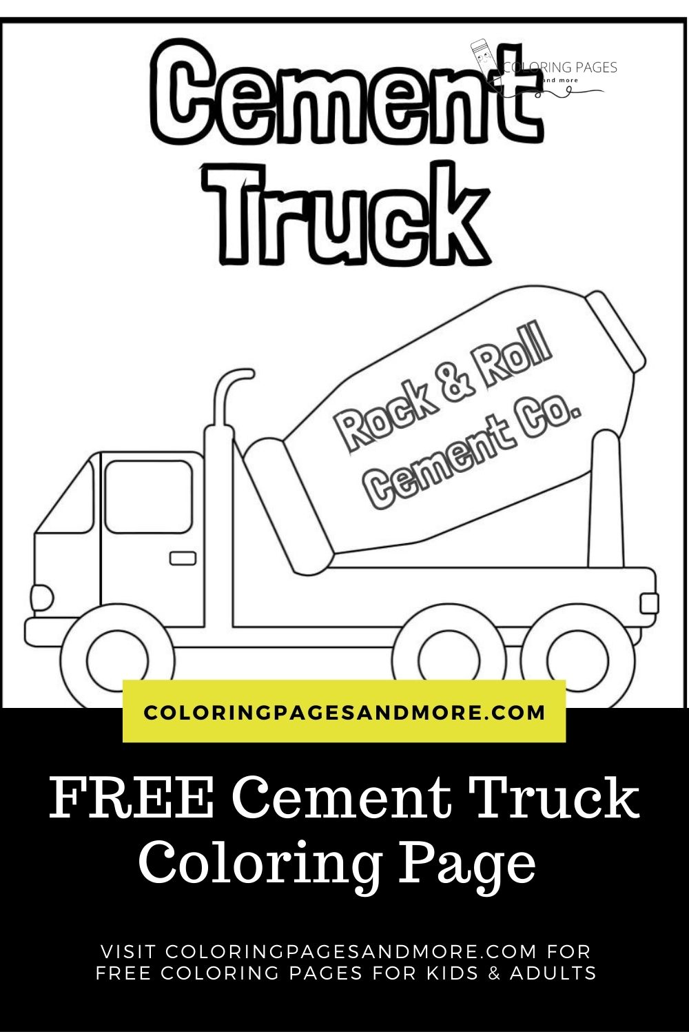 Cement Truck Coloring Page - Coloring Pages and More