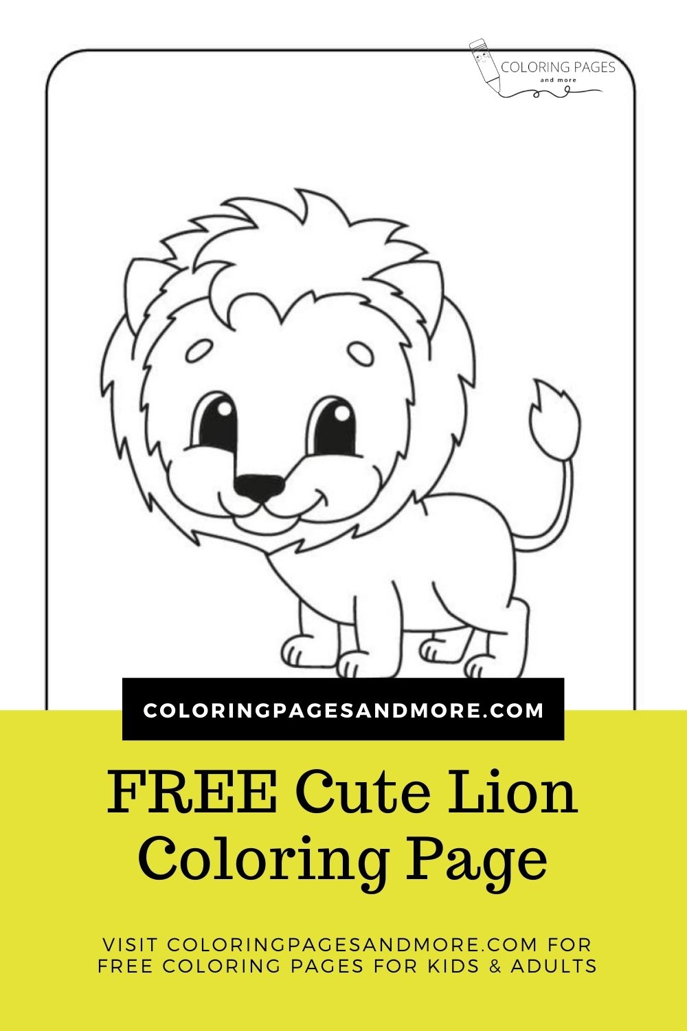 Cute Lion Coloring Page - Coloring Pages and More